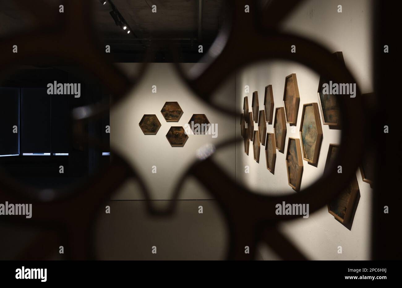 Crossing the nights Filling the lines exhibition by Bouie Choi Yuk-kuen, at Grotto SKW in Shau ...