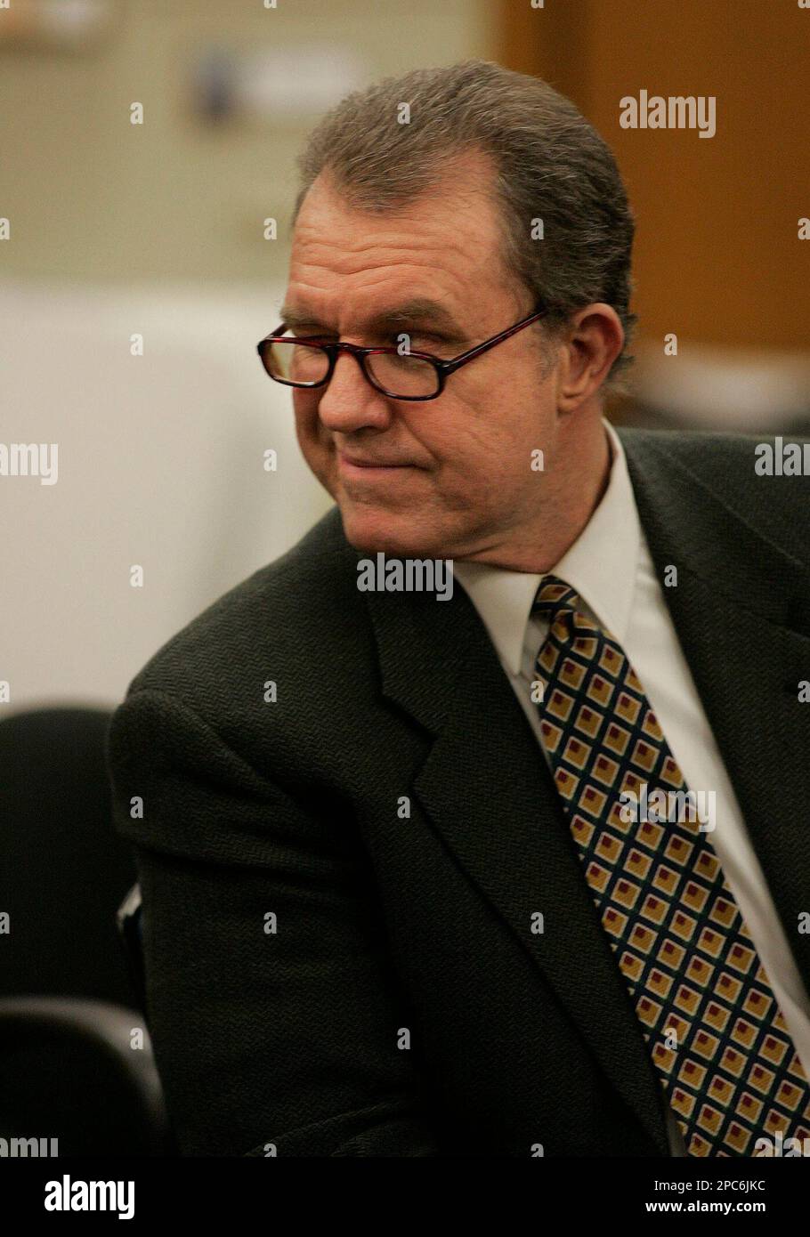 Defendant Michael Goodwin is seen in court during closing arguments in ...