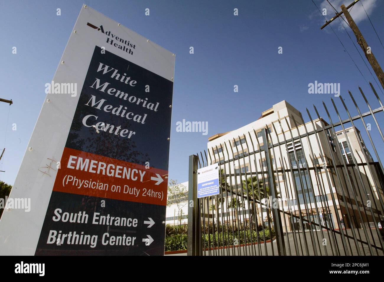 The entrance of the White Memorial Medical Center is seen Monday, Dec ...