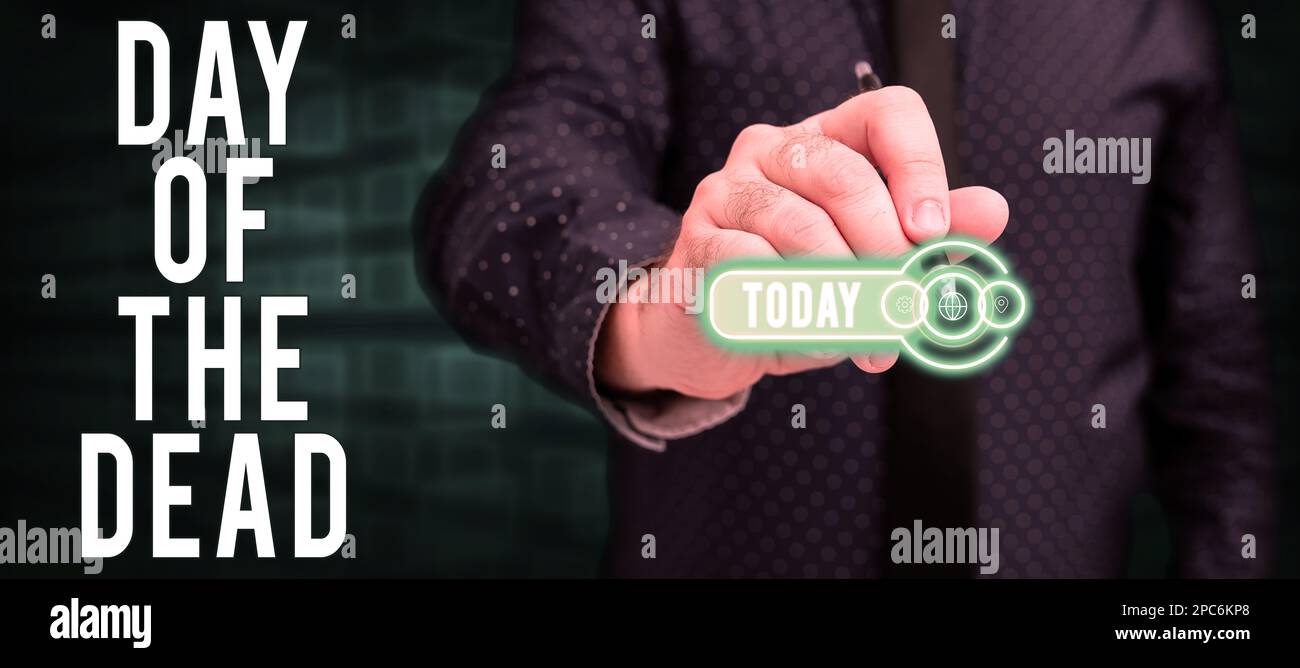 Text caption presenting Day Of The Dead. Business approach mexican ...