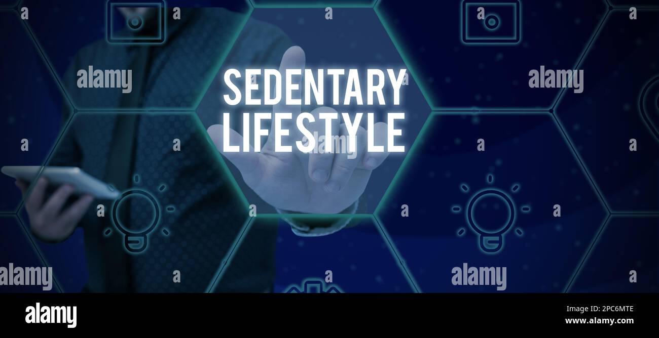 Writing displaying text Sedentary Lifestyle. Business overview ways and ...