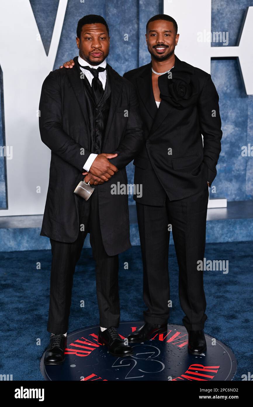 Los Angeles, USA. 13th Mar, 2023. Jonathan Majors and Michael B Jordan ...