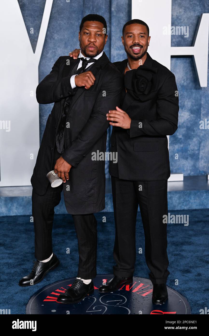 Los Angeles, USA. 13th Mar, 2023. Jonathan Majors and Michael B Jordan ...