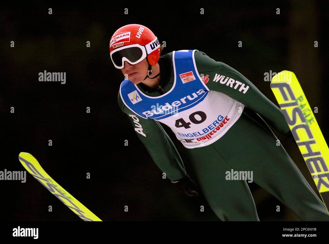 Michael Uhrmann of Germany soars through the air to take the 10th place ...