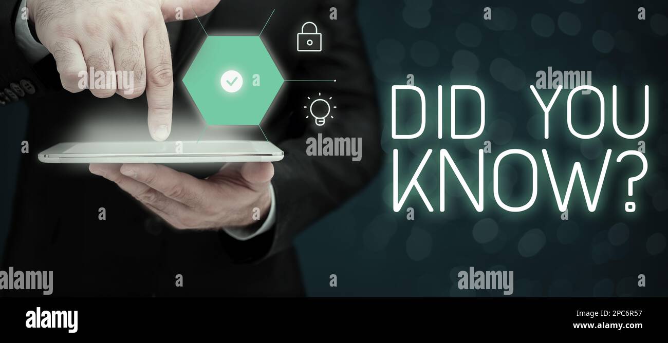 Hand writing sign Did You Know. Business overview Fun Facts and Figures ...