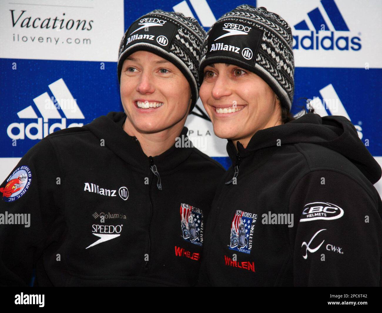 USA bobsled team driver Shauna Rohbock and brakeman Valerie Fleming ...