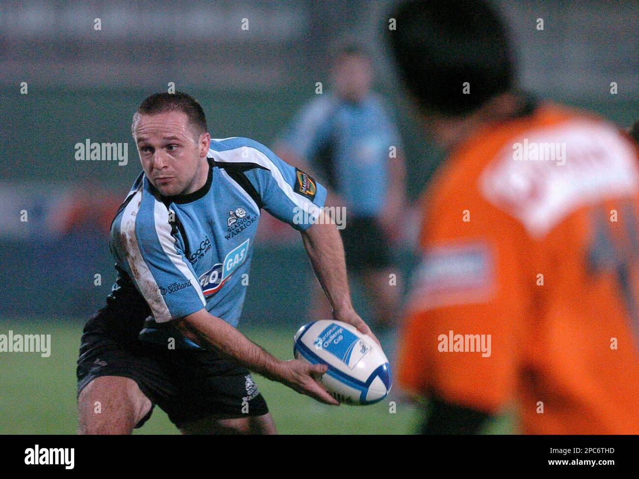 Graeme Beveridge scum half of Glasgow Warriors throws the ball during ...