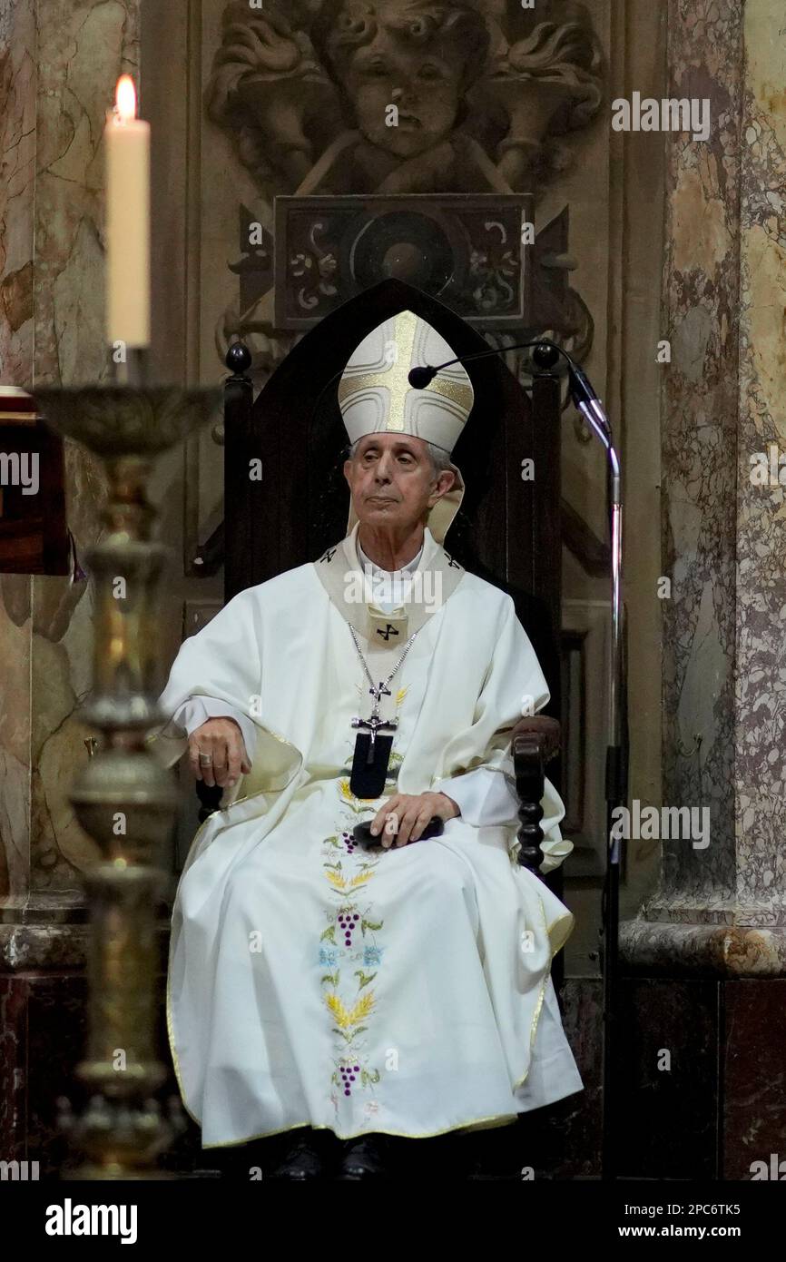 The Archbishop of Buenos Aires, Cardinal Mario Aurelio Poli, leads a ...