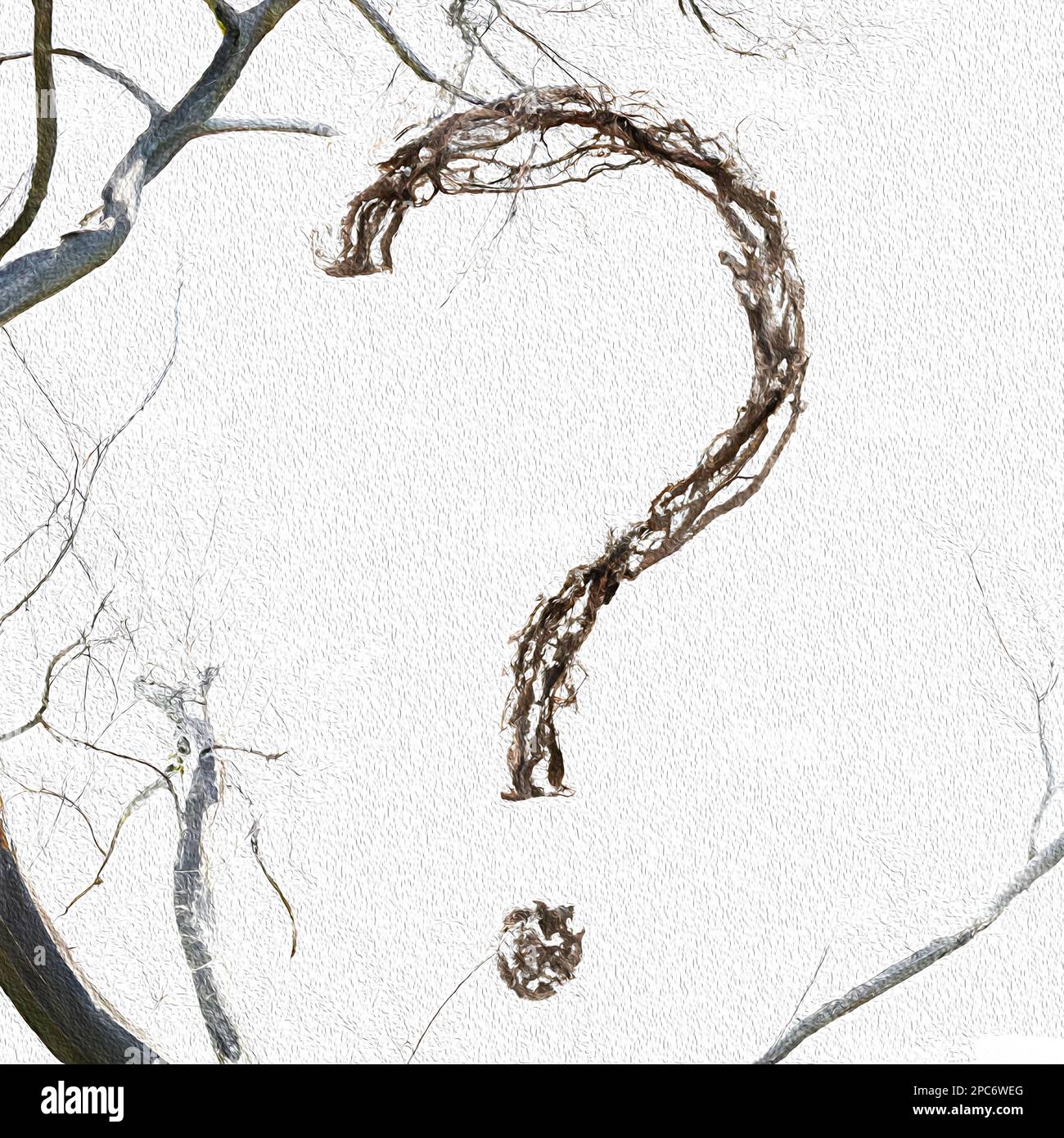 question mark on tree branches Stock Photo - Alamy