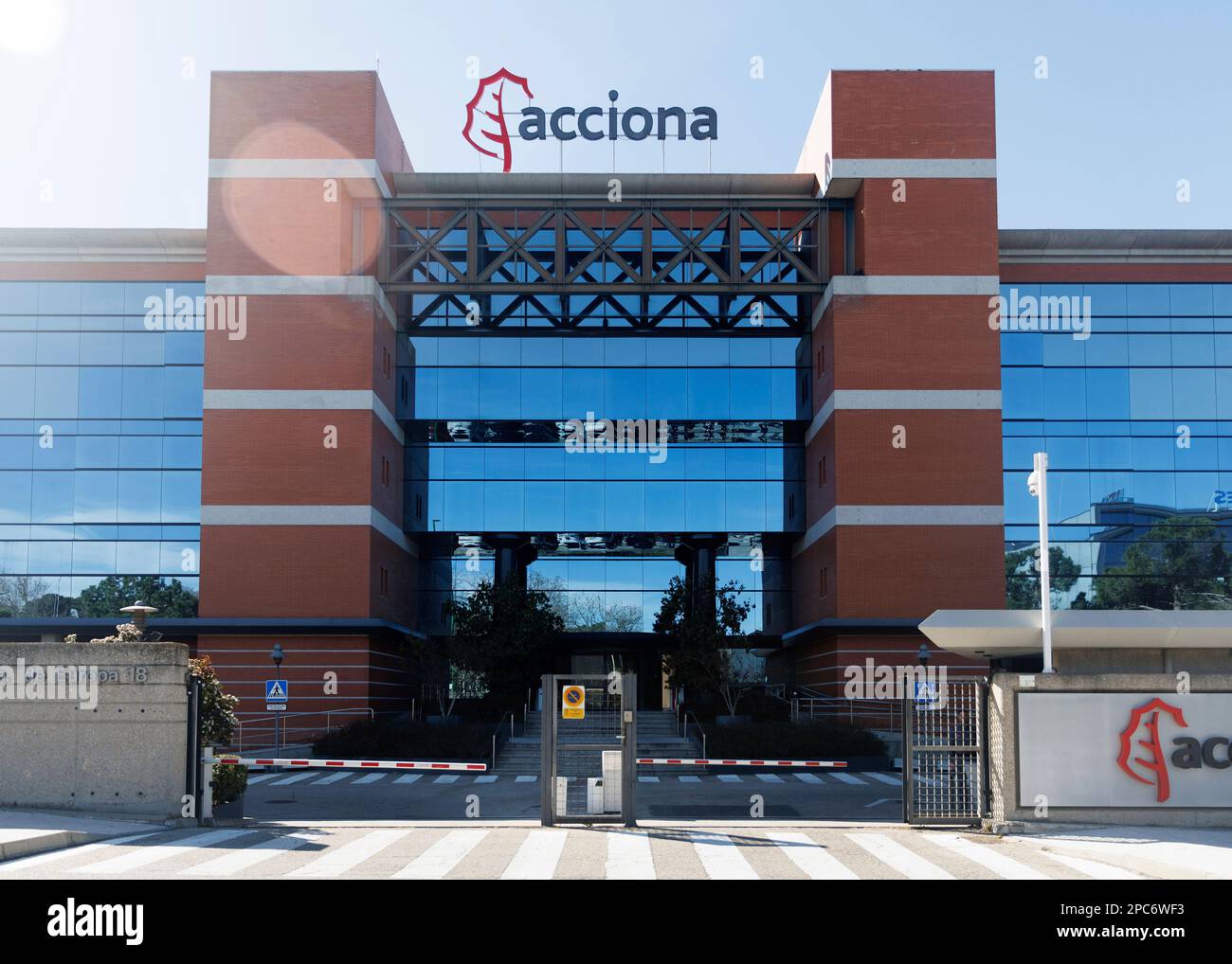 Facade of Acciona's headquarters on March 13, 2023, in Madrid (Spain ...