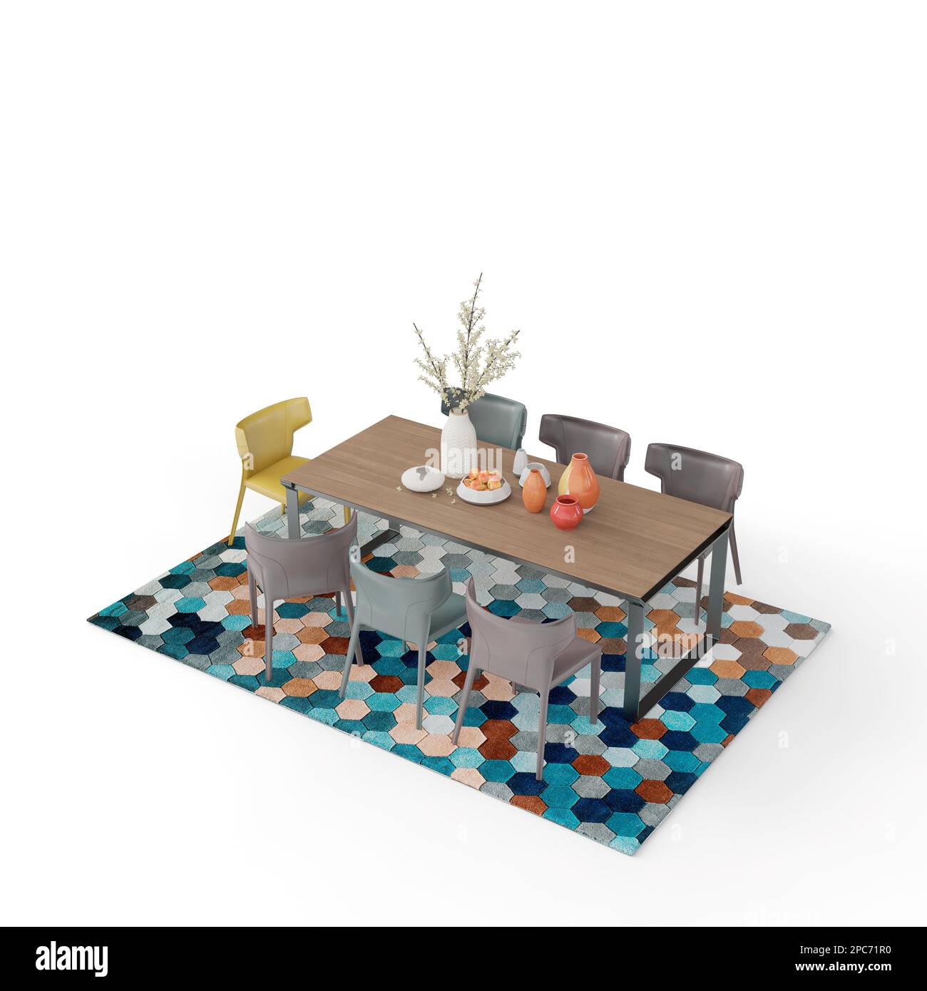 Family modern table Cut Out Stock Images & Pictures - Alamy