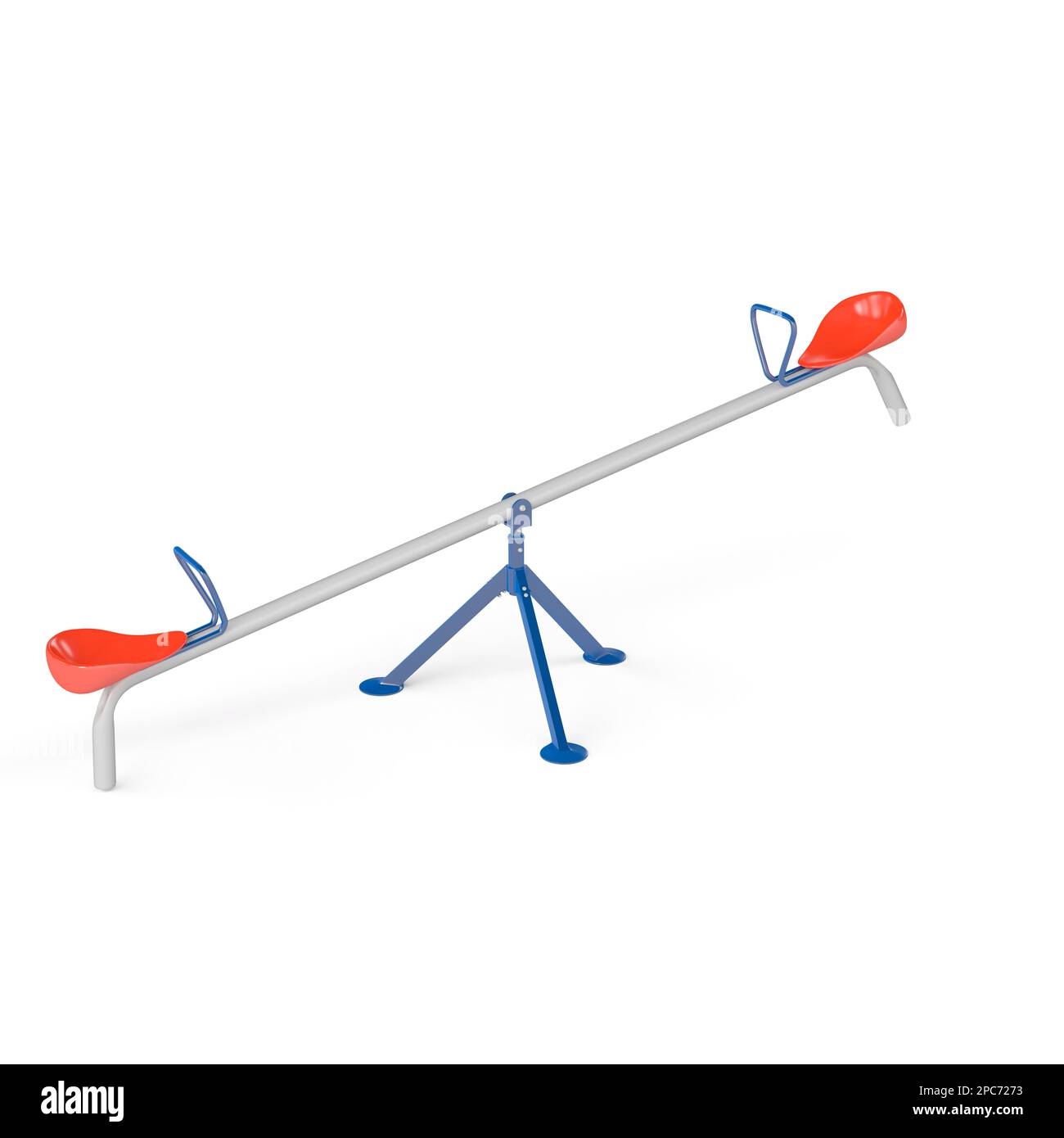 Kids play on white background 3D seesaw rendering Stock Photo - Alamy