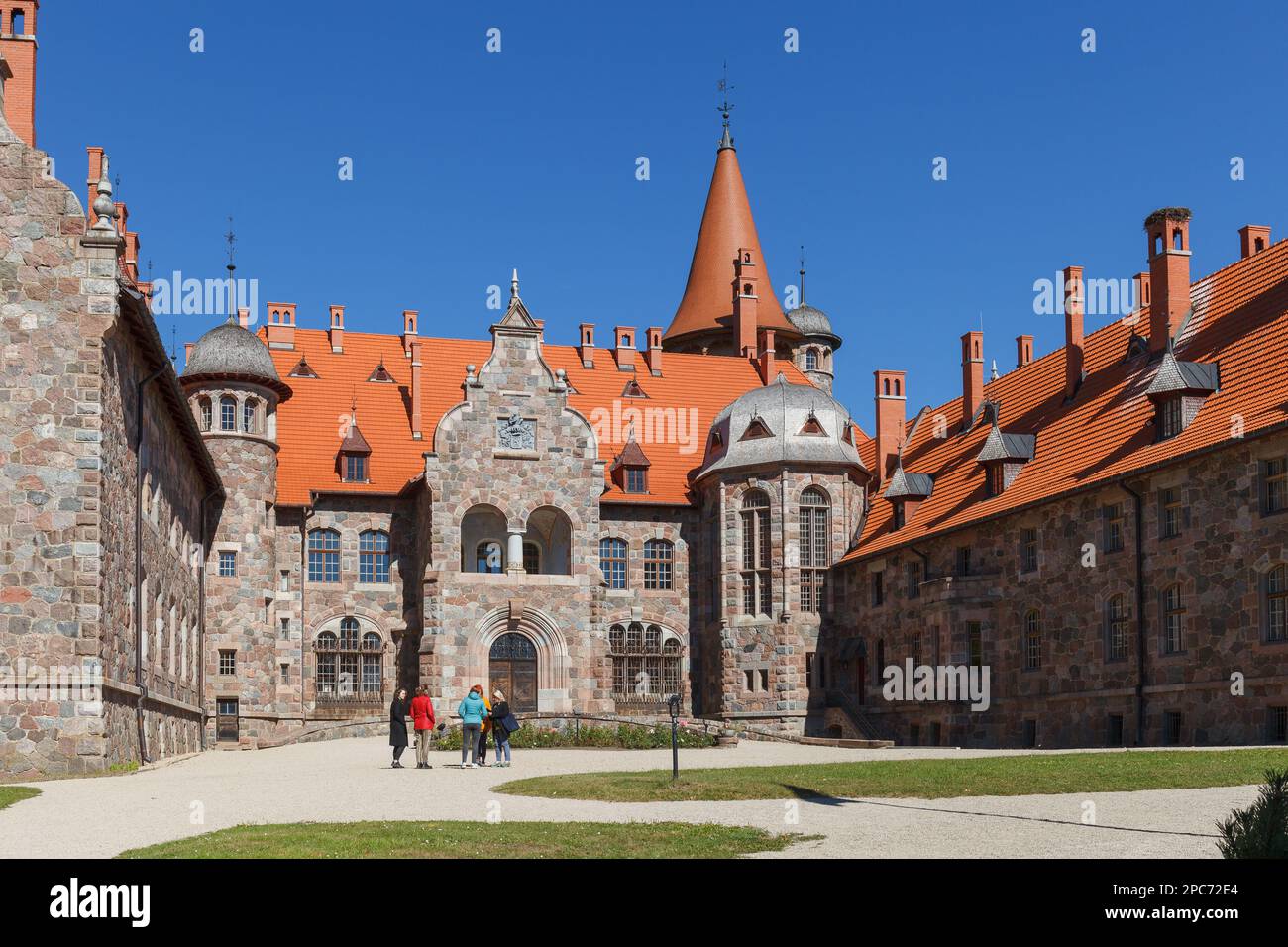 Cesvaine Palace. The old stone castle outside. An ancient building in ...