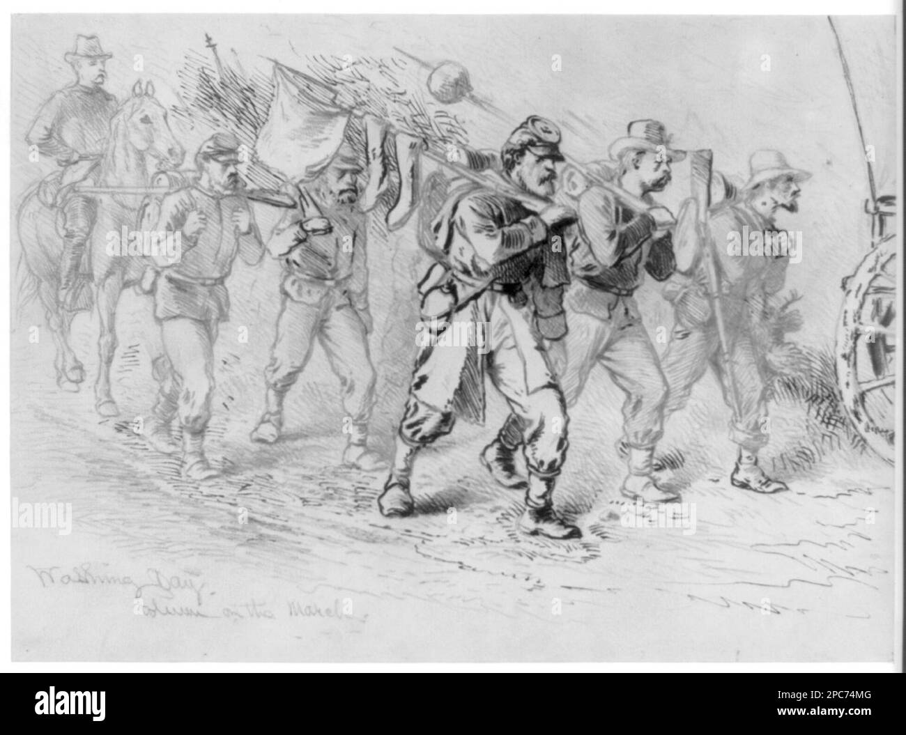 Washing day--Column on the march. Morgan collection of Civil War ...