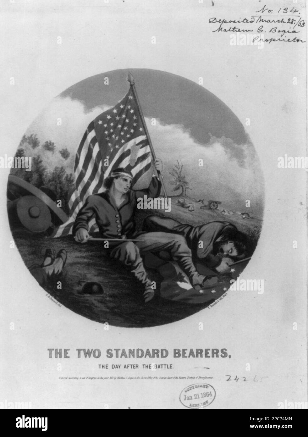 American flag 1860 Black and White Stock Photos & Images - Alamy