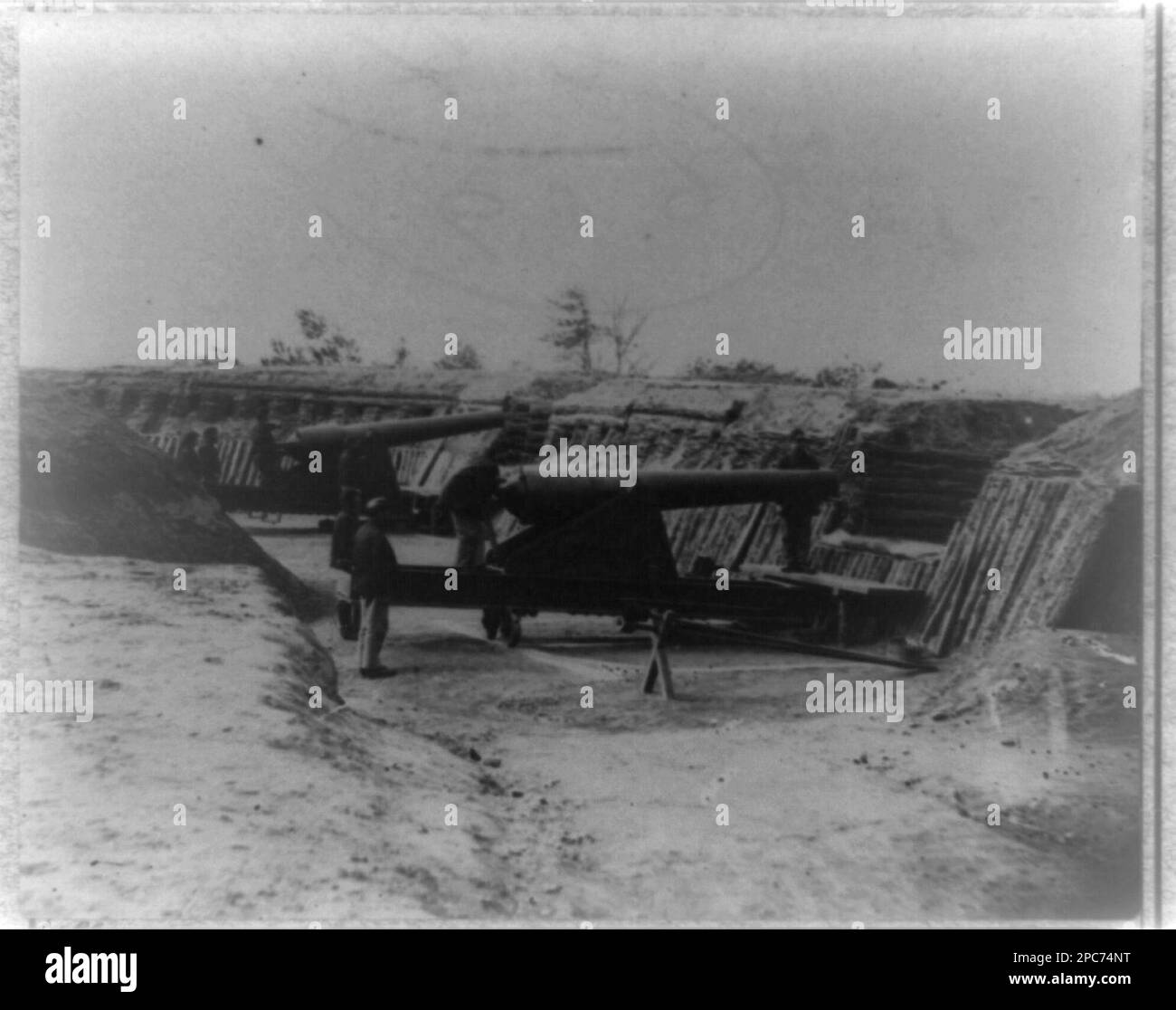 Interior view of Fort Brady, James River, Virginia, near Dutch Gap ...