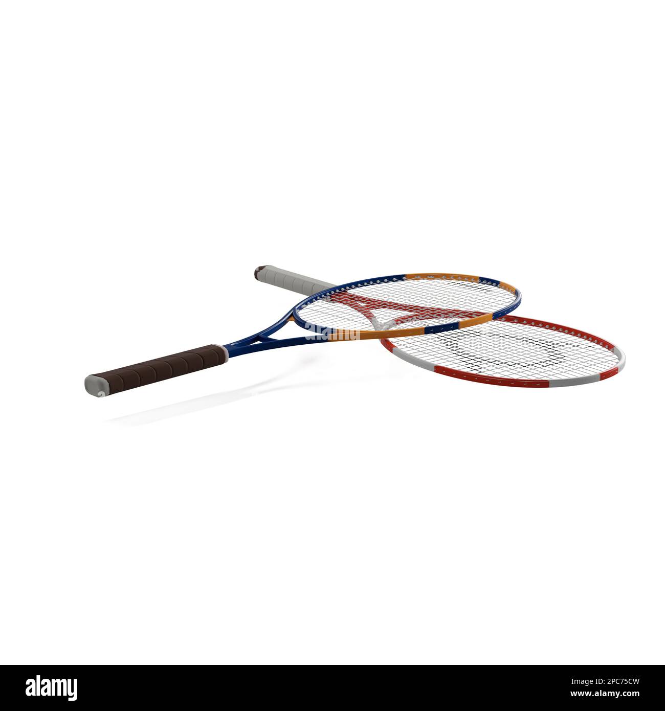 3D rackets tennis two rendered image graphics illustration design Stock ...