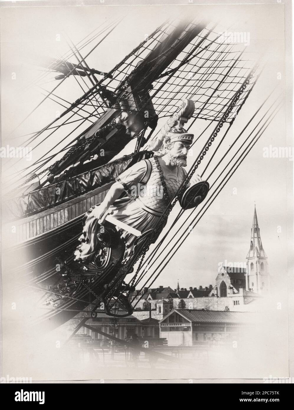 Vintage 19th century photo: HMS Warrior, Royal Navy, figurehead Stock ...