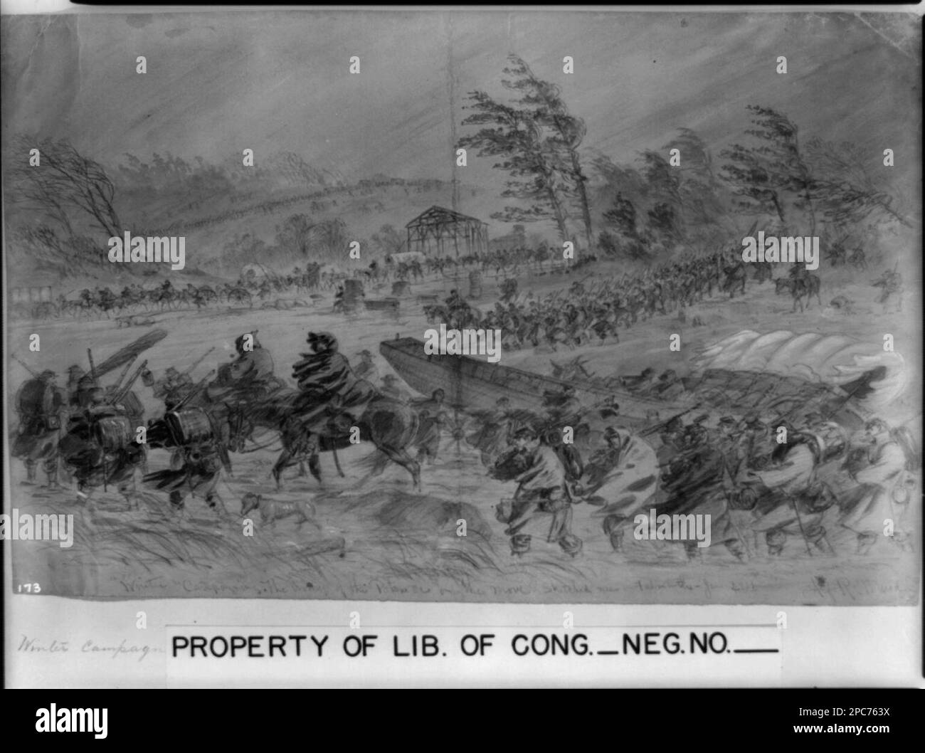 Winter Campaigning. The Army of the Potomac on the move. Sketched near ...