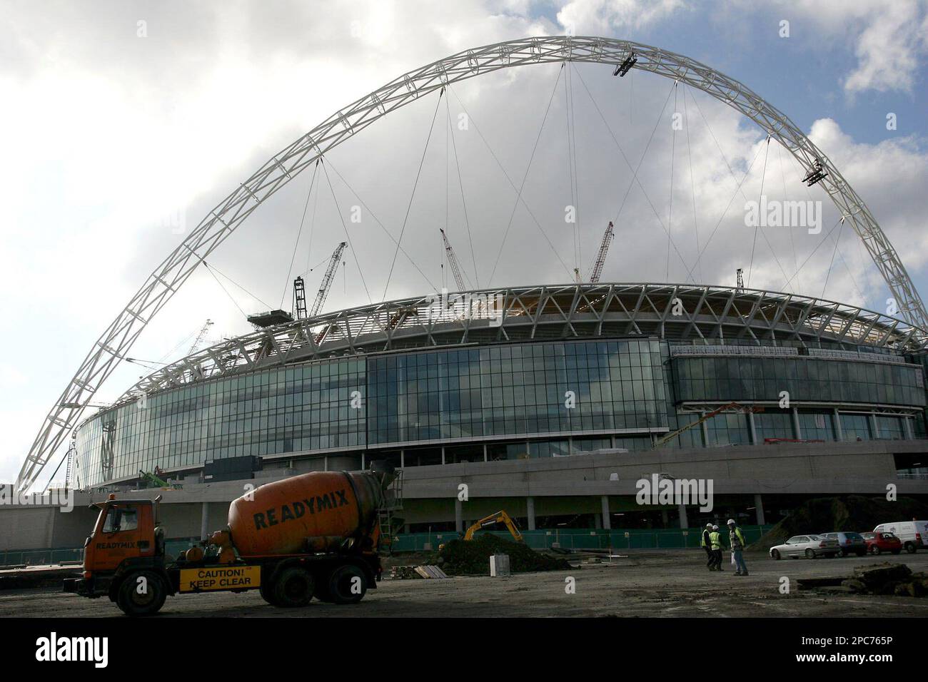 ** FILE ** Wembley Stadium with construction cranes still on site in ...