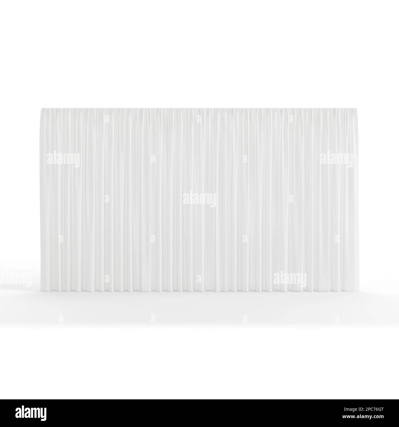 White curtain 3d rendering realistic billowing fabric drape backdrop Stock Photo - Alamy