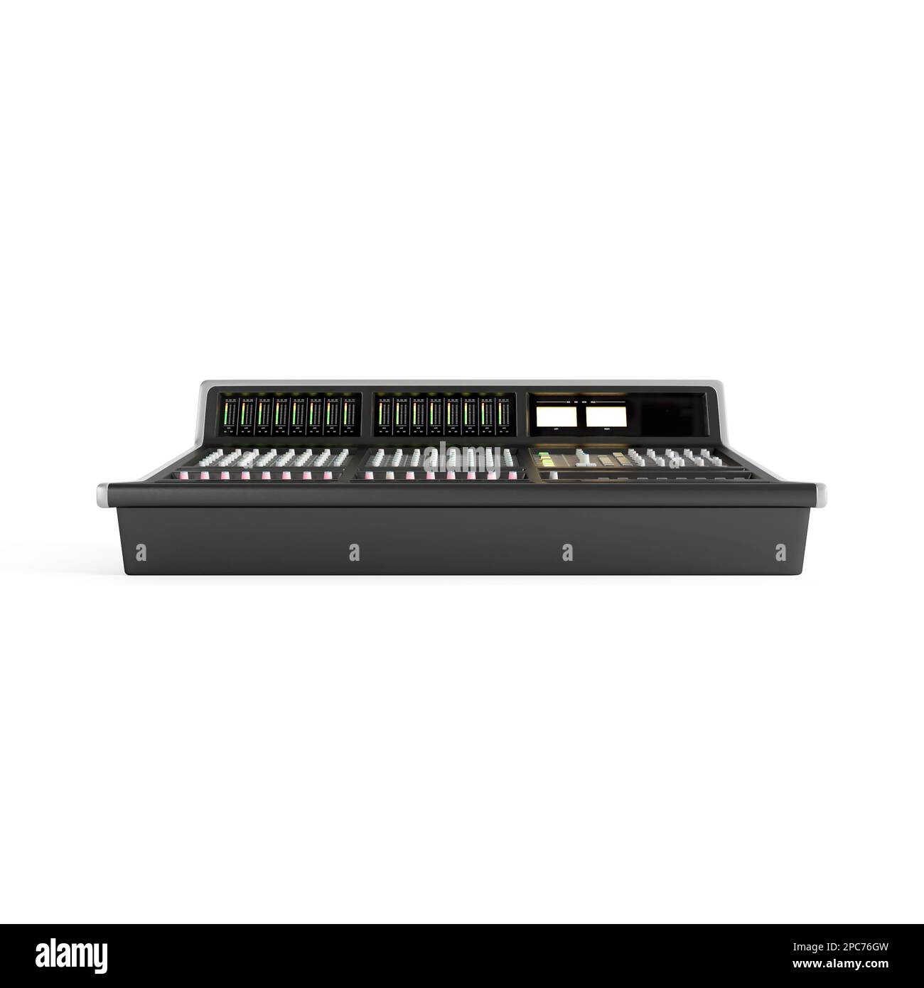 Modern digital mixer 3D render, blue lights, blue background Stock ...