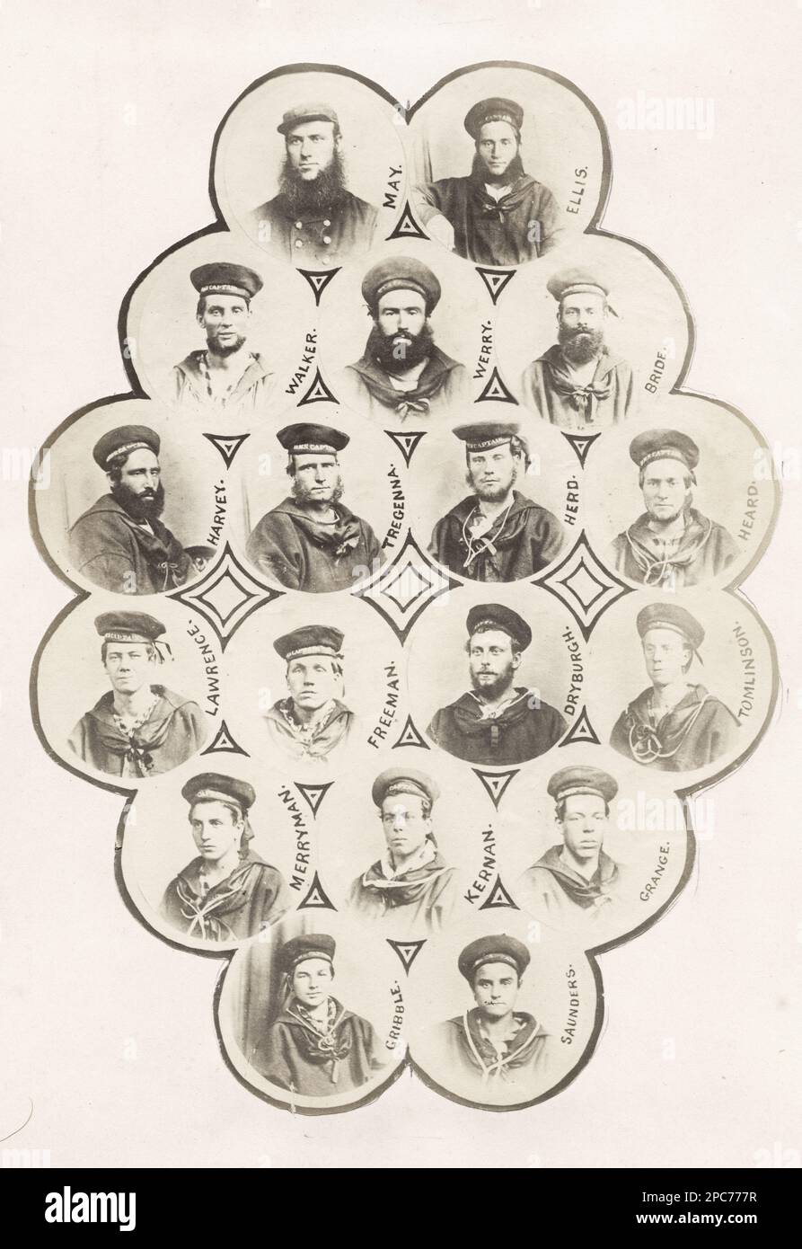 Vintage 19th century photo: survivors HMS Captain, sunk 1870 Stock ...