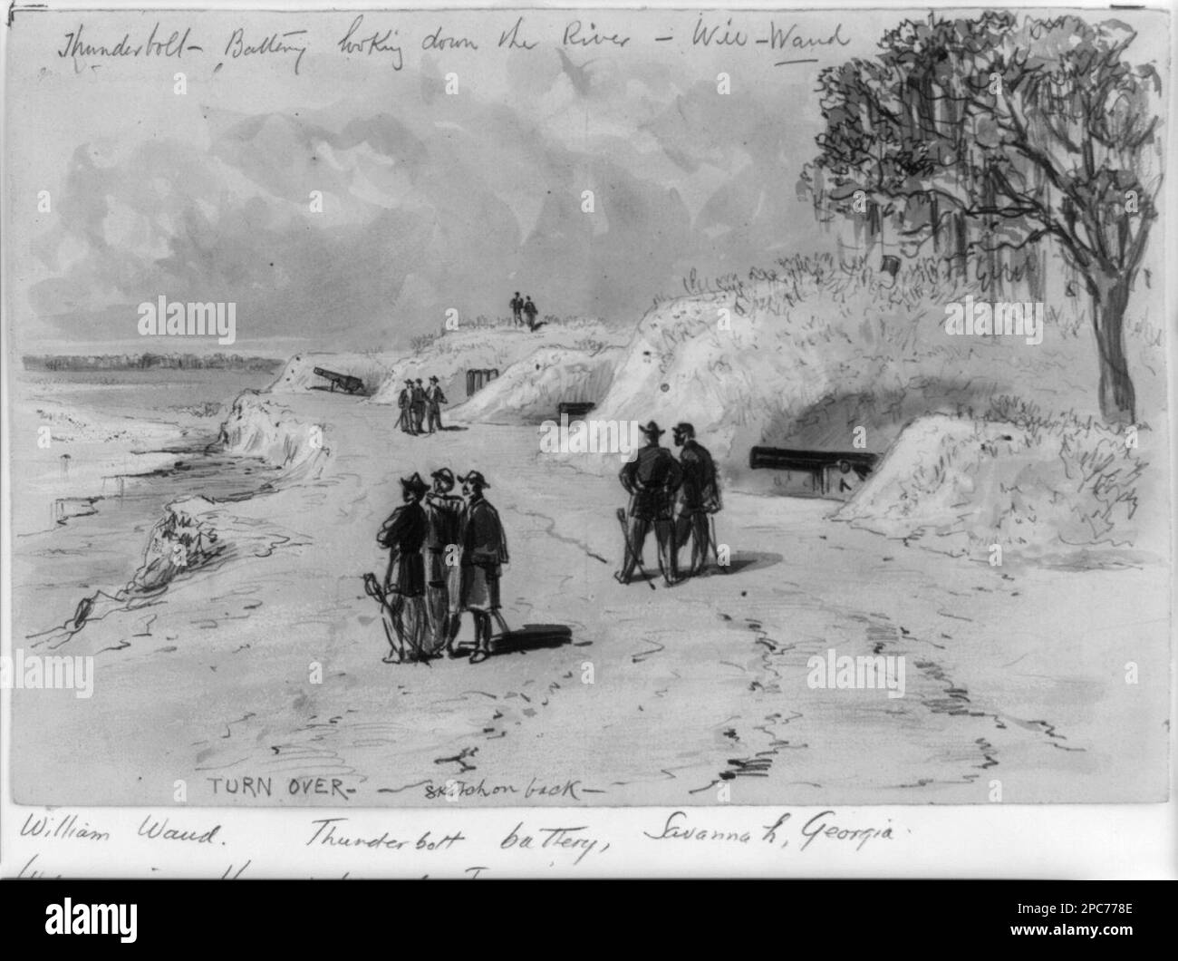 Thunderbolt Battery looking down the River. Morgan collection of Civil ...