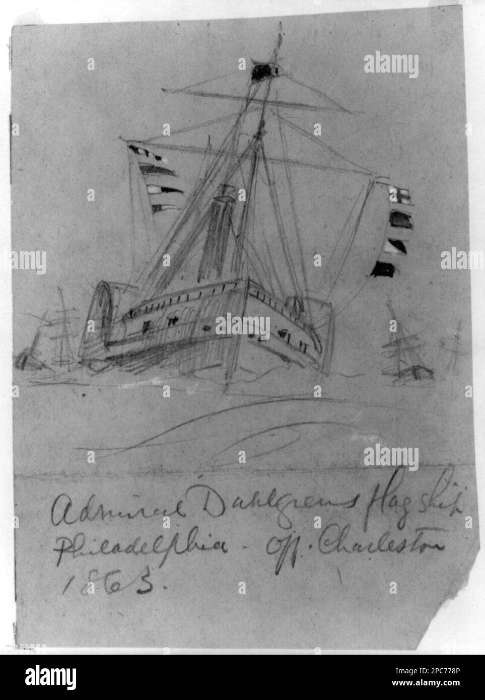 Admiral Dahlgrens flag ship Philadelphia-off. Charleston 1863. Morgan ...