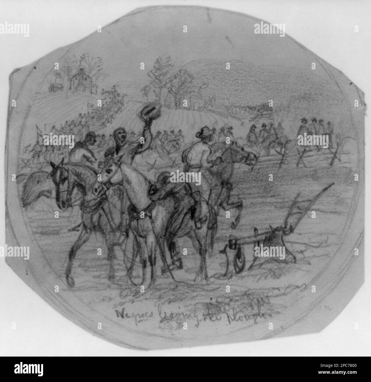 Negroes leaving the plough. Morgan collection of Civil War drawings ...