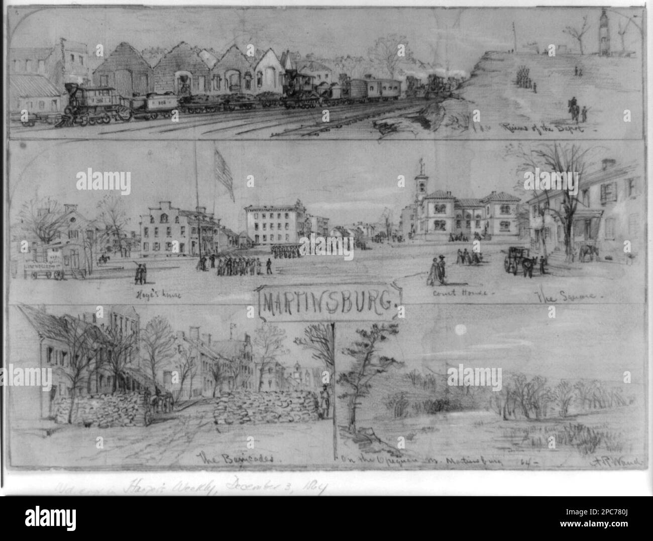Martinsburg. Morgan collection of Civil War drawings. Railroad ...