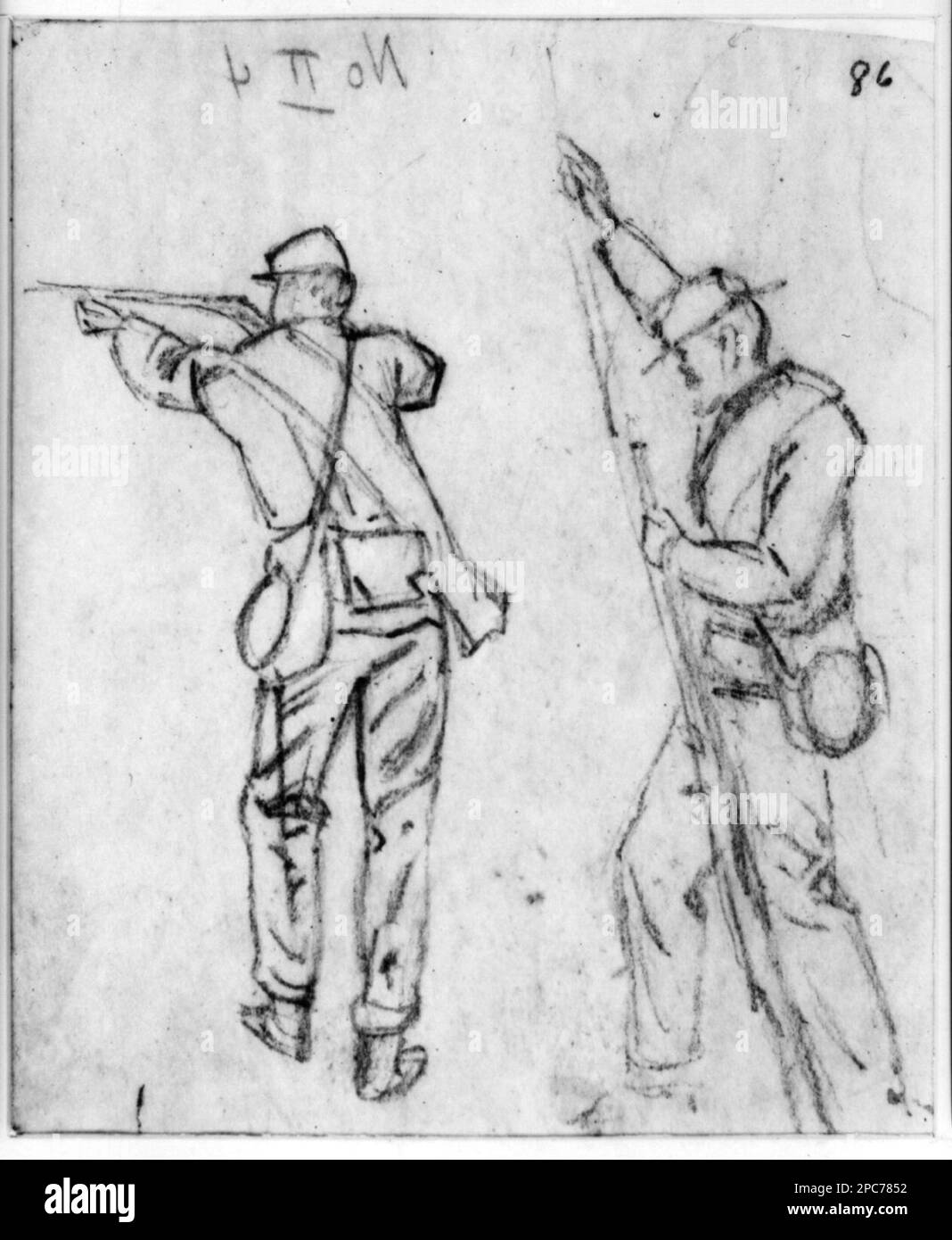 Two soldiers. Morgan collection of Civil War drawings. Soldiers, 1860 ...