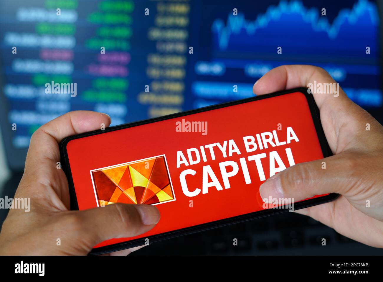 Brazil. 13th Mar, 2023. In this photo illustration, the Aditya Birla Capital logo seen displayed ...