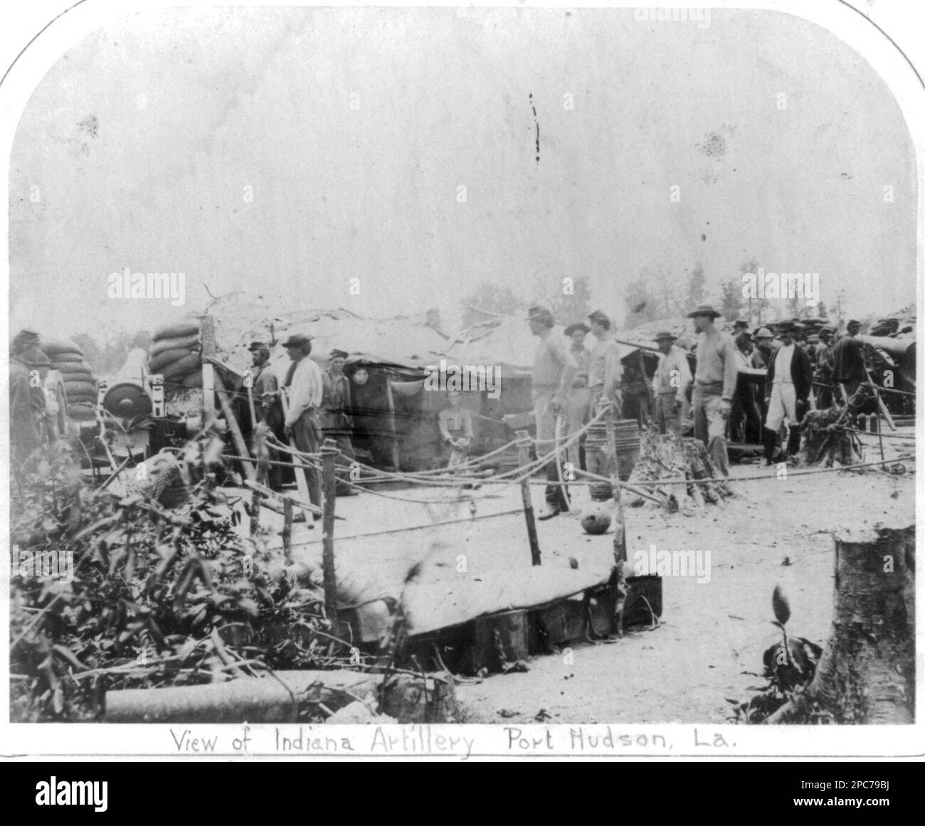View of Indiana artillery, Port Hudson, LA. Civil War Photograph ...