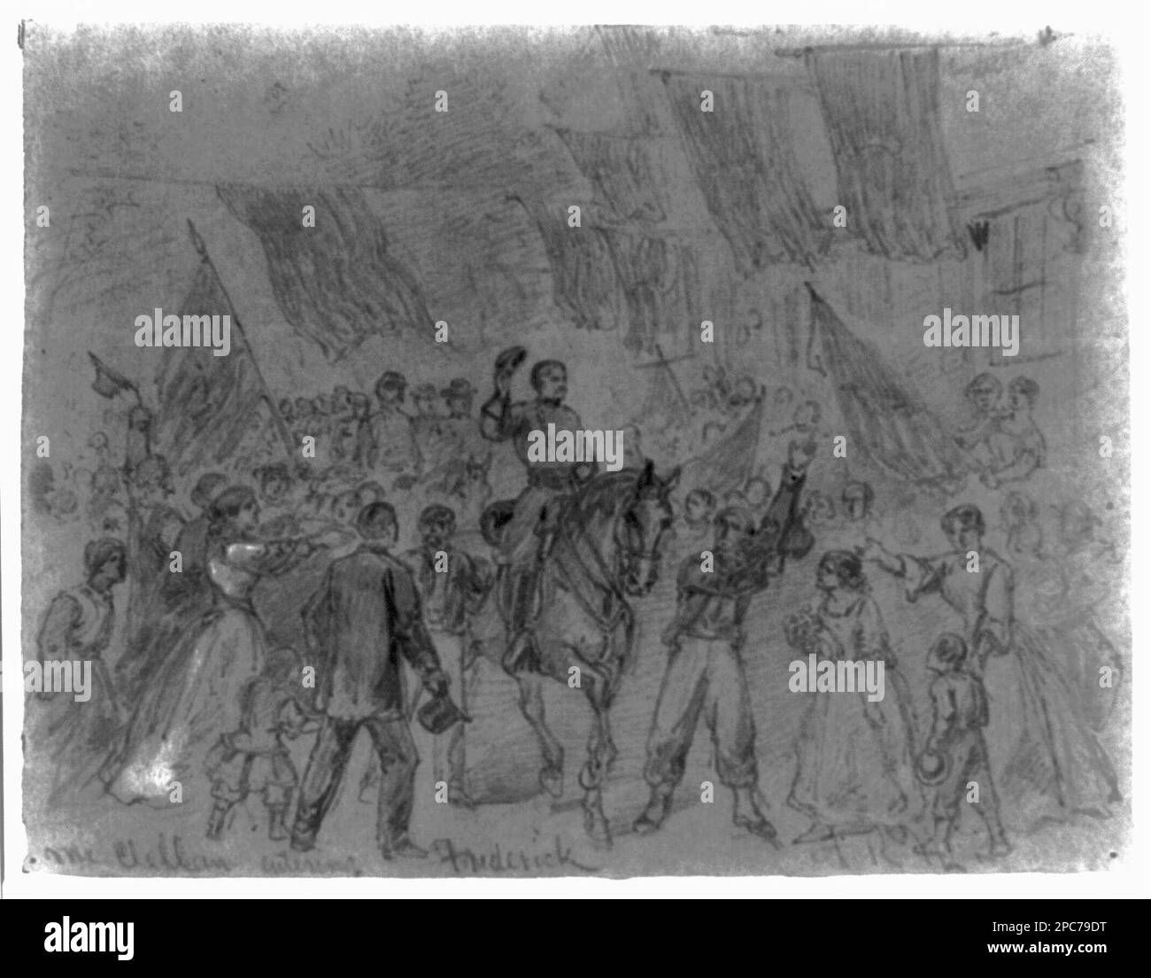 McClellan entering Frederick. Morgan collection of Civil War drawings ...