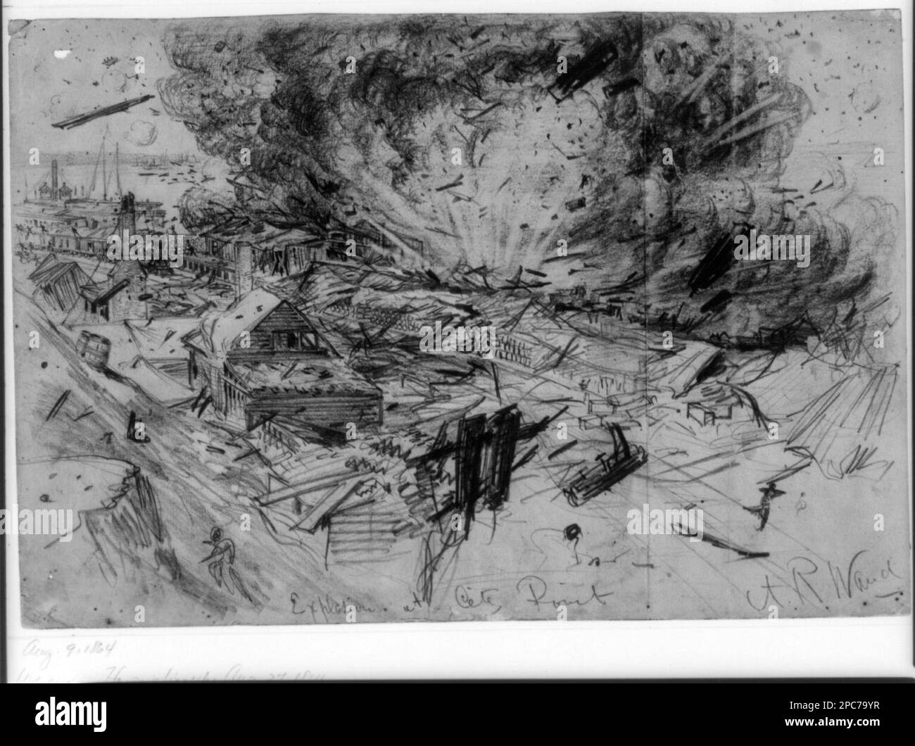 Explosion at City Point. Morgan collection of Civil War drawings ...