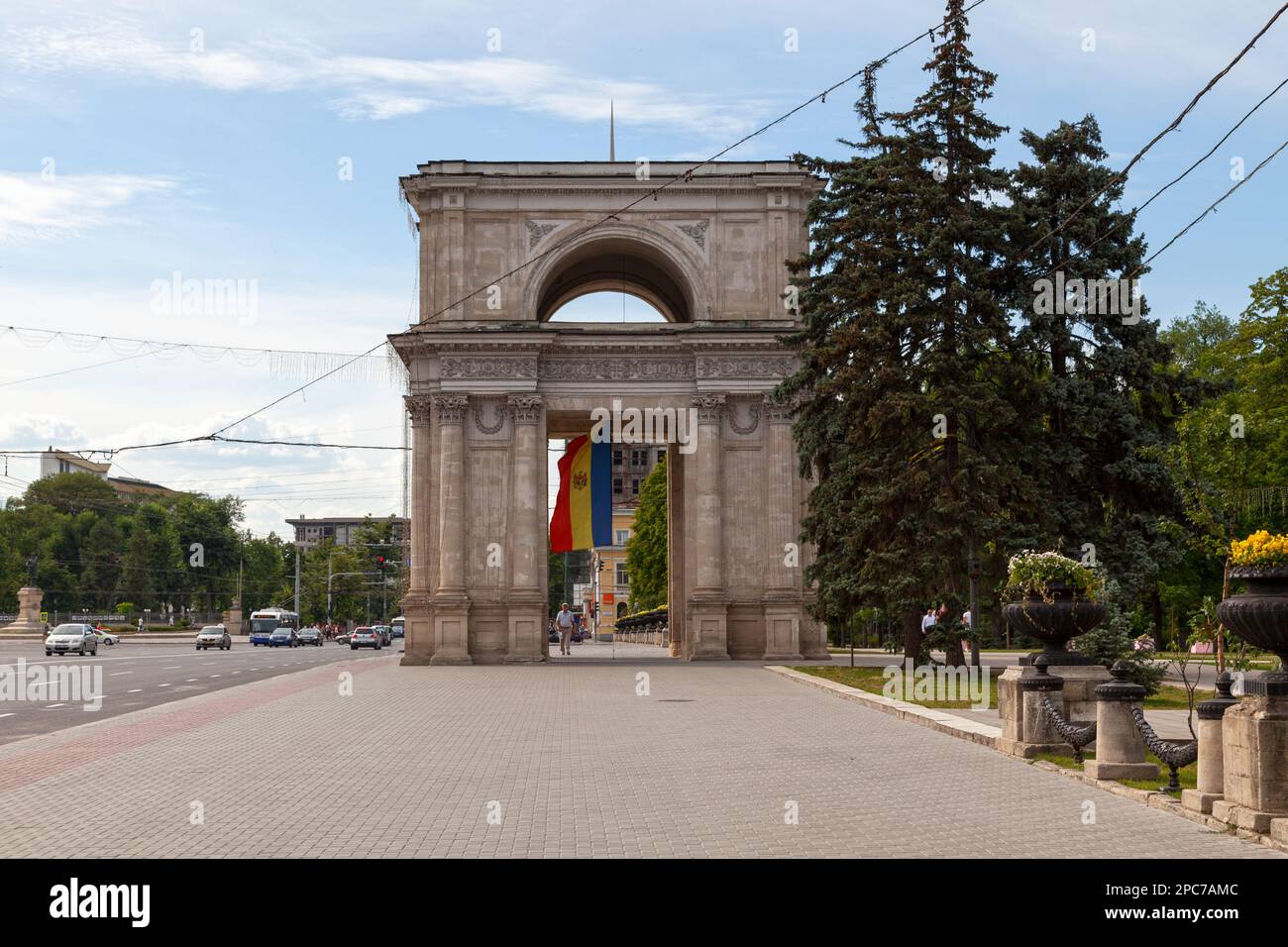Chisinau, Moldova - June 26 2018: The Triumphal arch is a monument ...