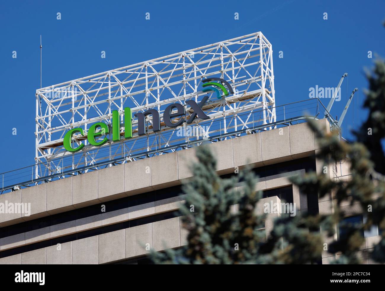 Facade of Cellnex's headquarters on March 13, 2023, in Madrid (Spain ...