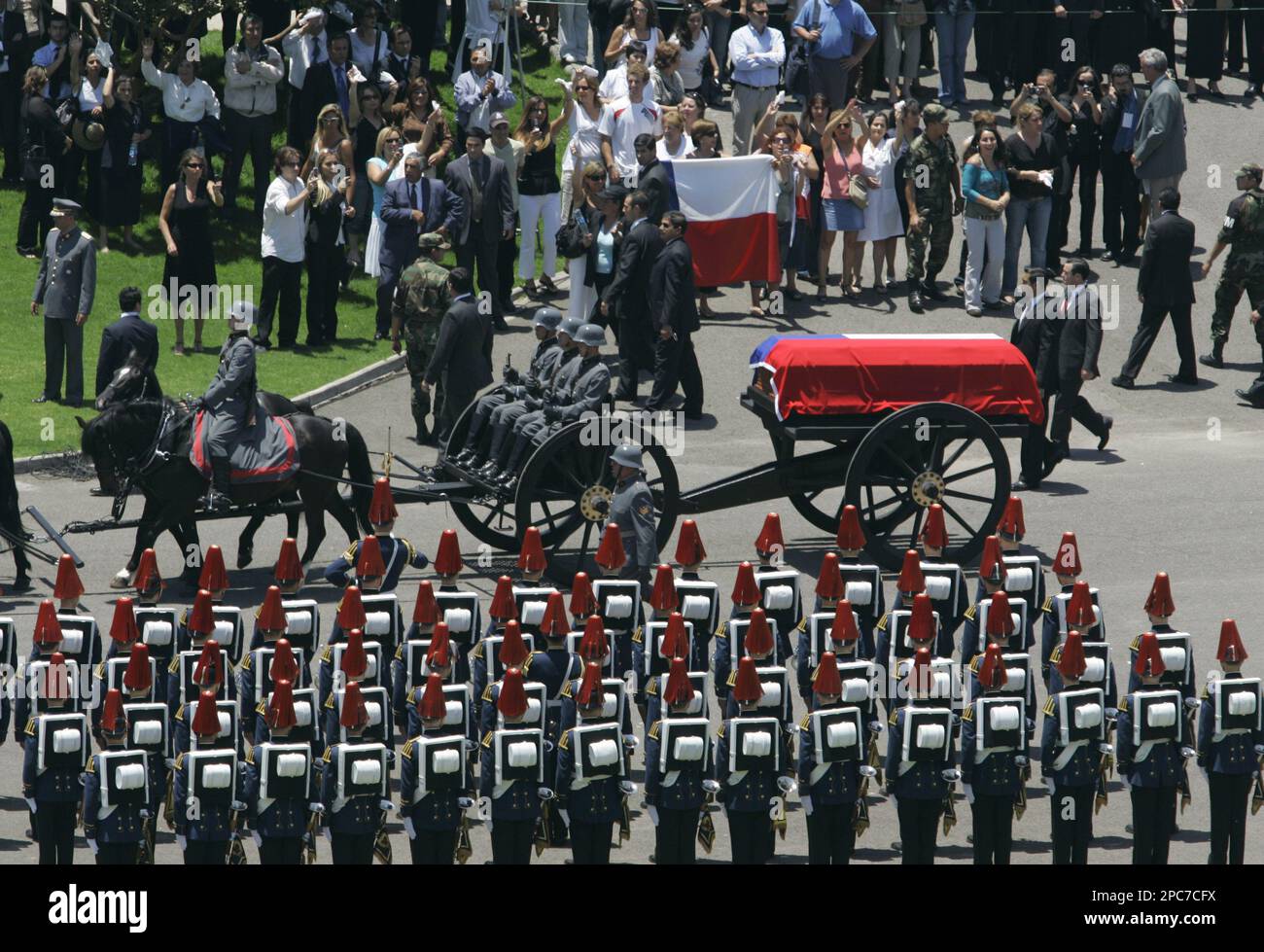 The casket with the remains of former military ruler Gen Augusto ...