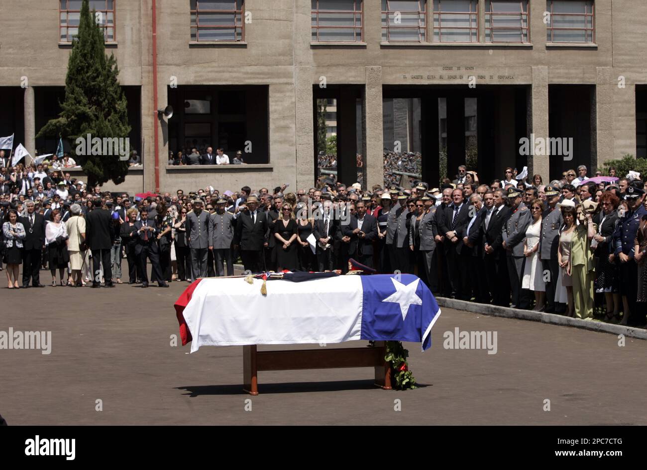 Supporters and relatives of former military ruler Gen Augusto Pinochet ...