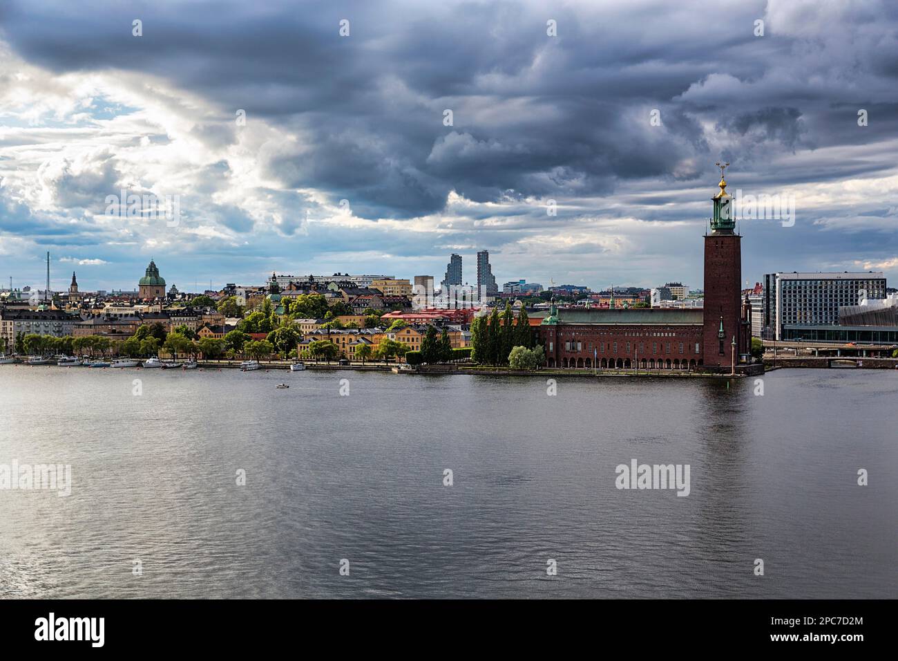 View from the viewpoint Monteliusvägen to the island Kungsholmen with ...