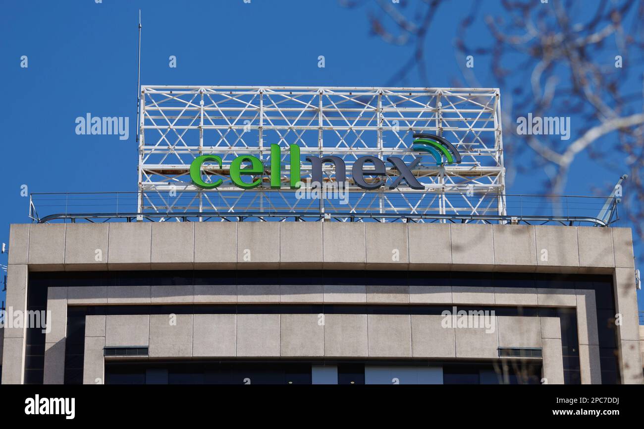 Facade of Cellnex's headquarters on March 13, 2023, in Madrid (Spain ...