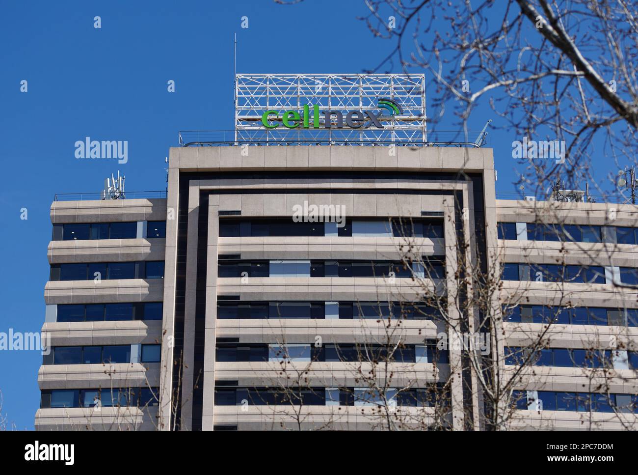 Facade of Cellnex's headquarters on March 13, 2023, in Madrid (Spain ...