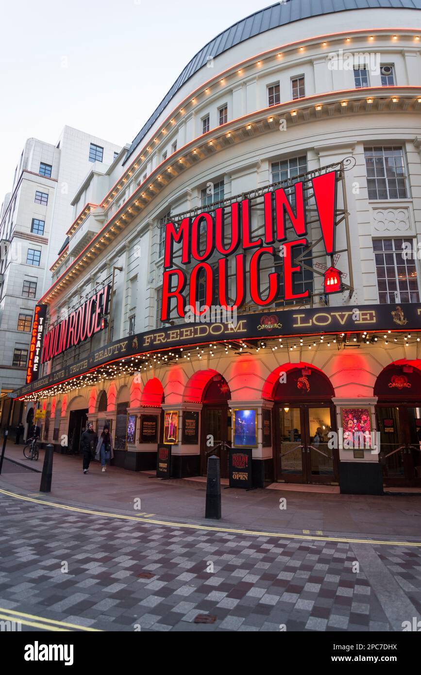 Moulin Rouge musical playing at the Piccadilly Theatre, Soho, London, England, UK Stock Photo ...