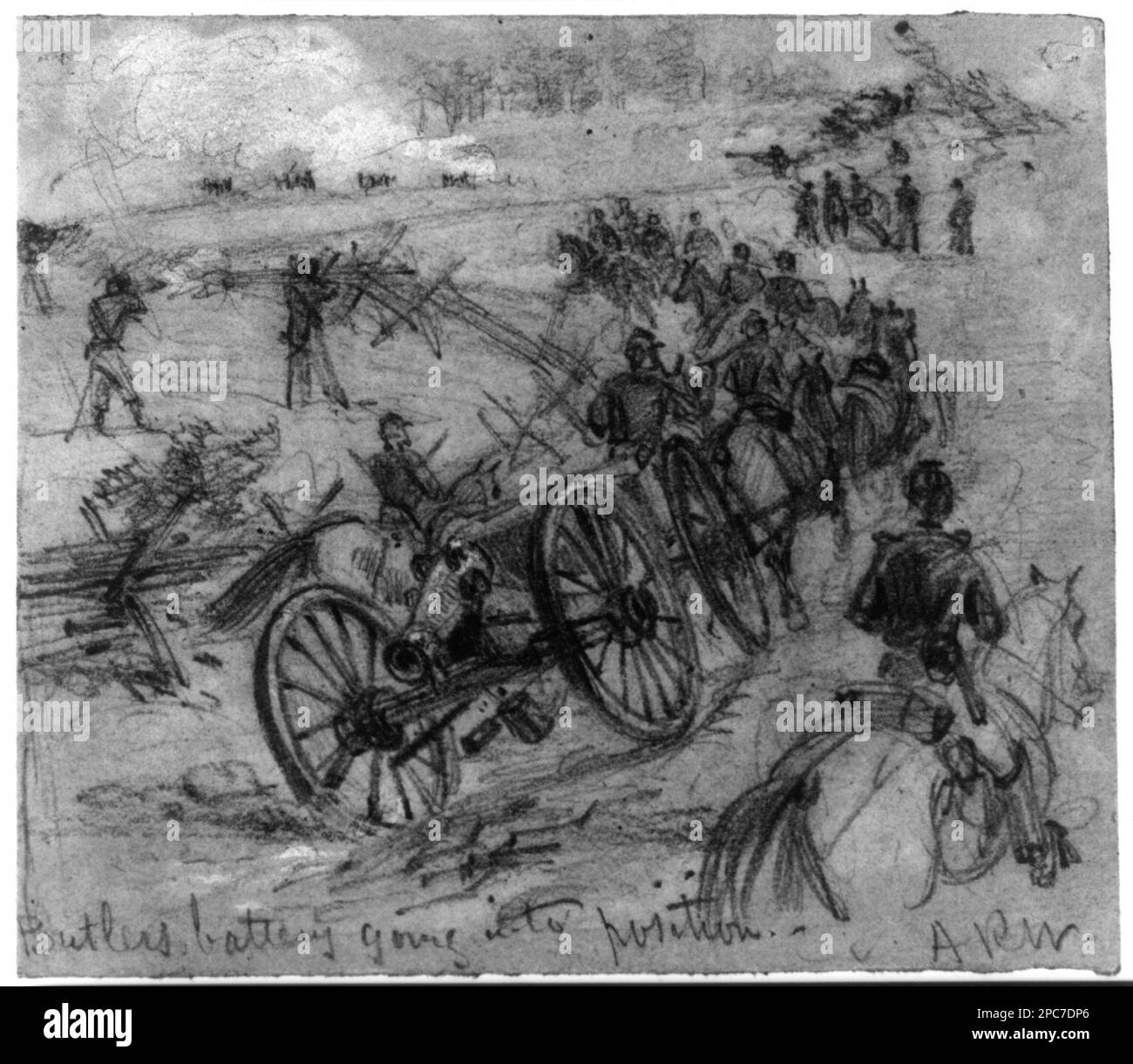 Butlers battery going into position. Morgan collection of Civil War ...
