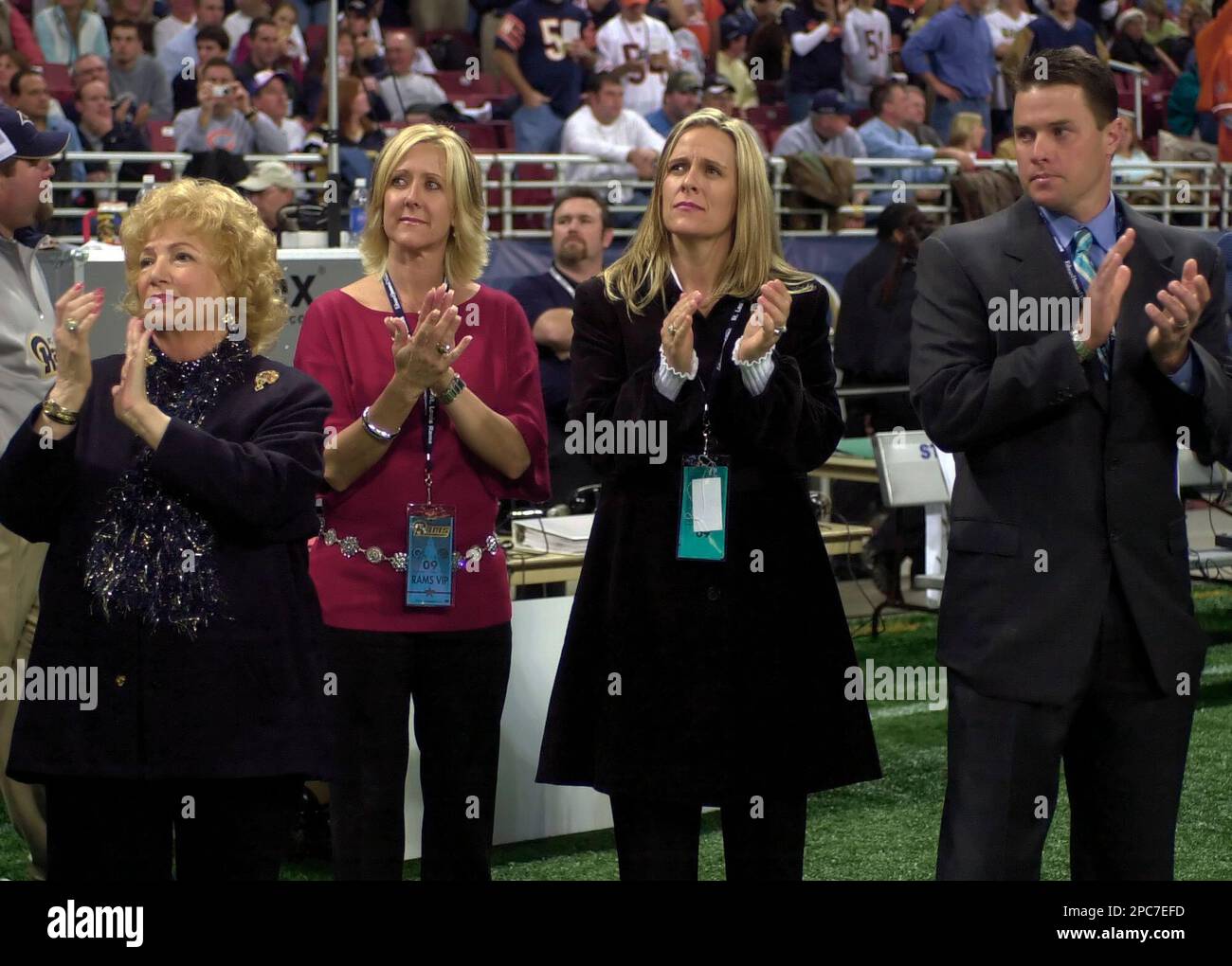 St. Louis Rams owner Georgia Frontiere, left, joins the children of ...