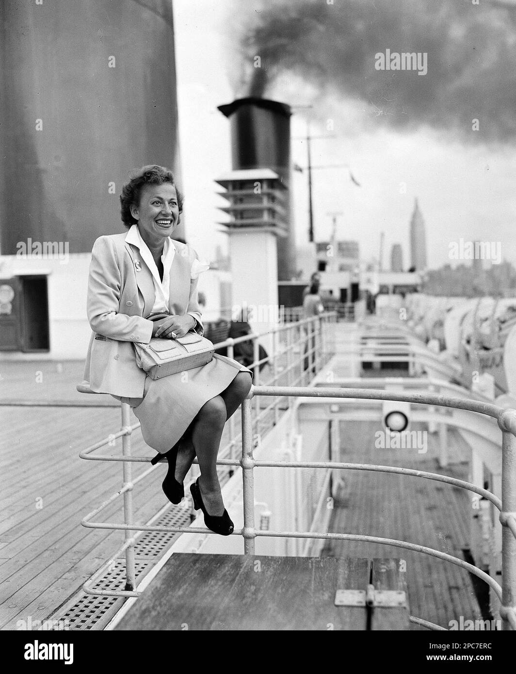 **FILE** Georgia Gibbs sits on the deck of a ship in New York, in this ...