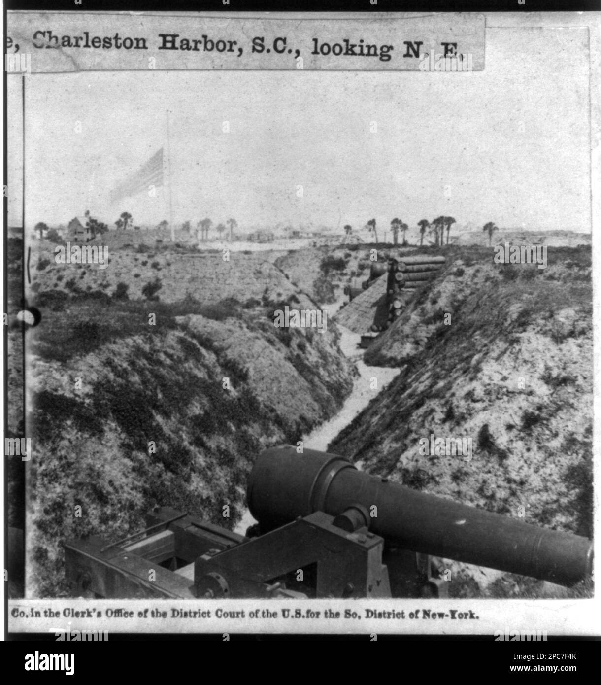 View from the parapet of Fort Moultrie, Charleston Harbor (i.e ...