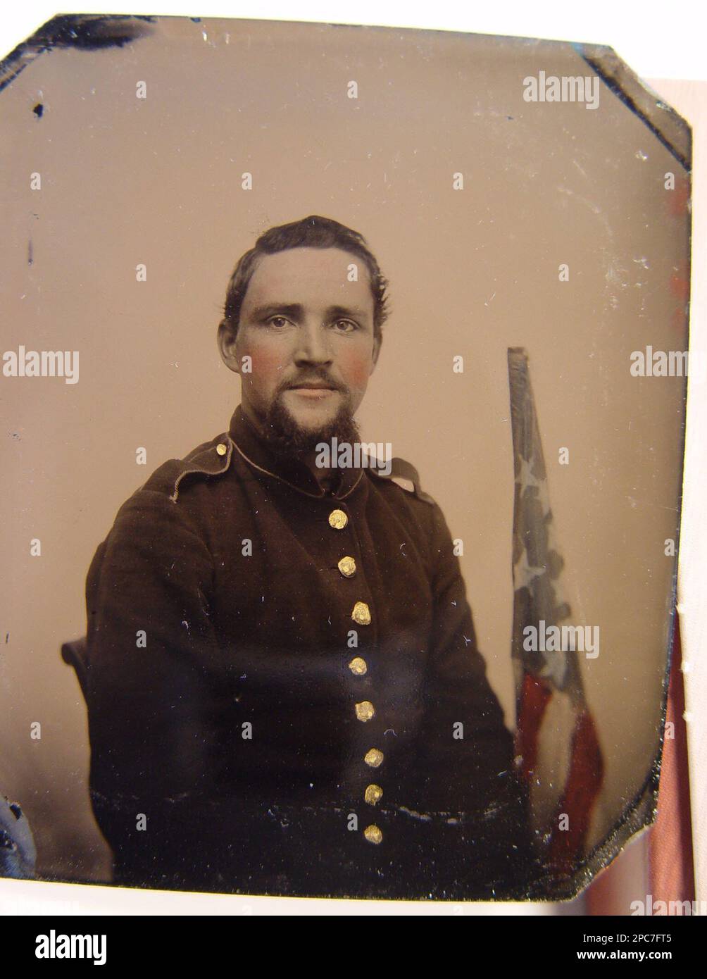 Unidentified soldier in Union New York style shell jacket with American ...