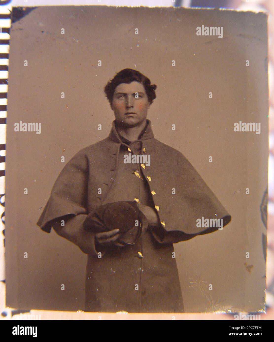 Unidentified soldier in Union greatcoat with forage cap. Liljenquist ...